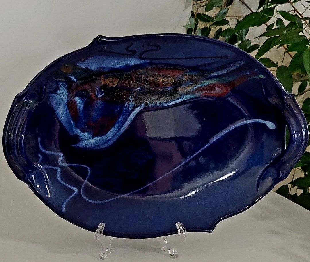 Pottery Serving Tray One Tree Hill Pottery Blue Tones Tray - Etsy