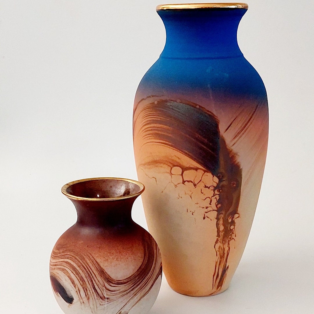 Two Vintage Australian Pottery Vases, by Trevor Pitt, Landscape Themes ...
