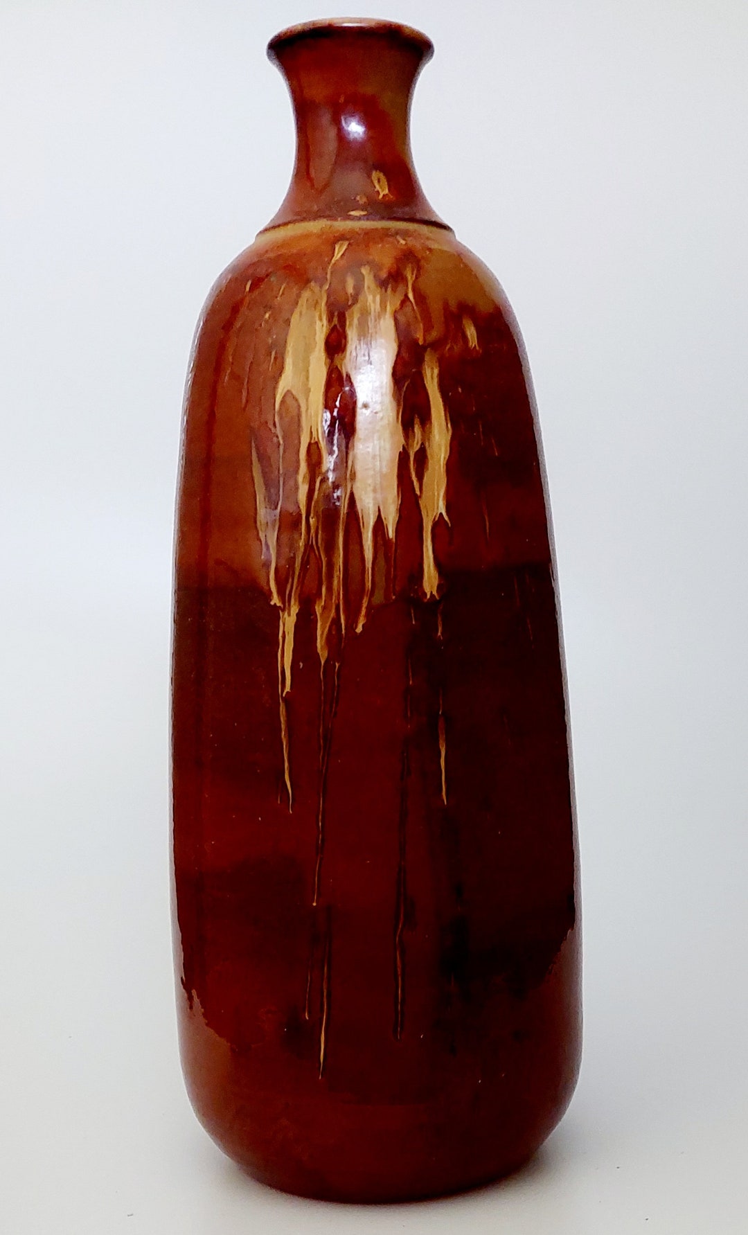 Large Pottery Vase, Tall and Heavy Vase, Peter Collier Pottery, Rusty ...