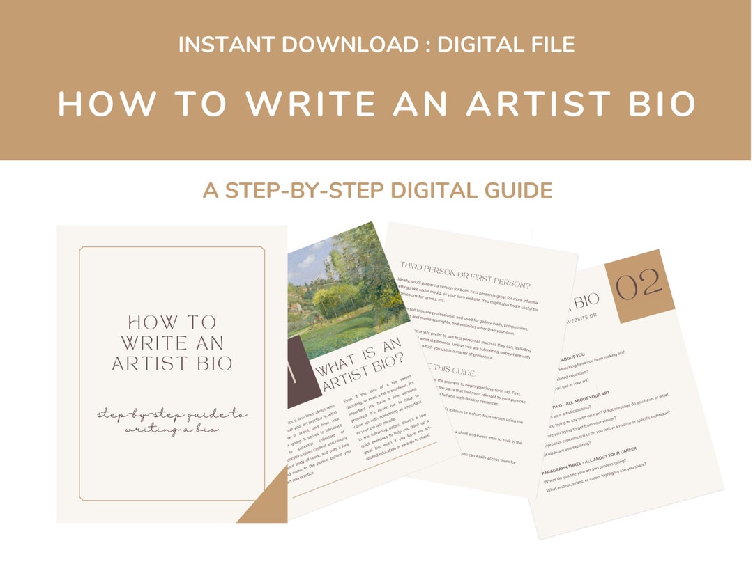 How to Write an Artist Bio: PDF Step-by-step Guide for Artists, Art ...