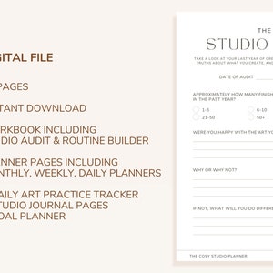 Studio Planner: Printable PDF Art Planner Schedule Workbook, Digital ...