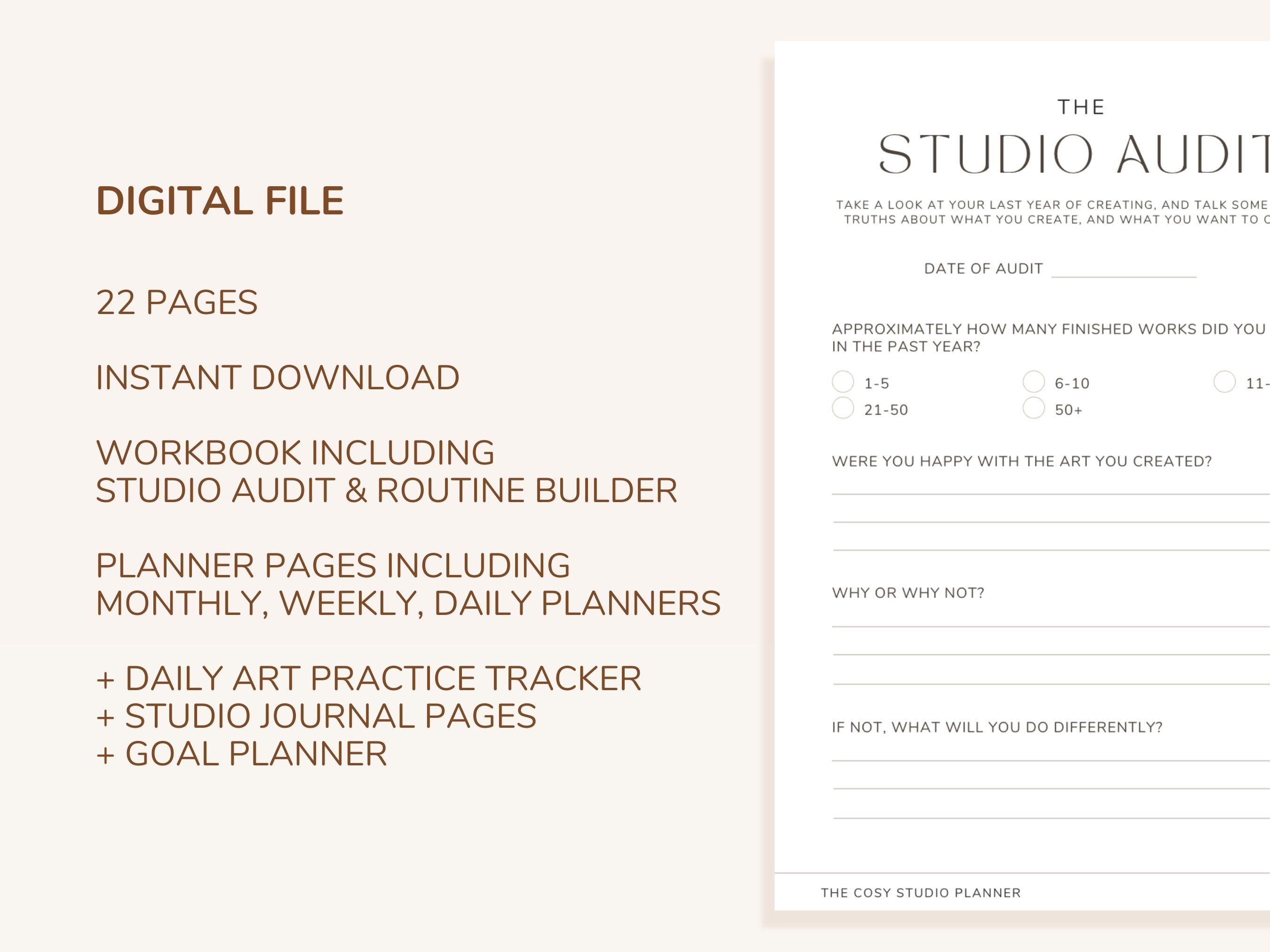 Studio Planner: Printable PDF Art Planner Schedule + Workbook, Digital ...