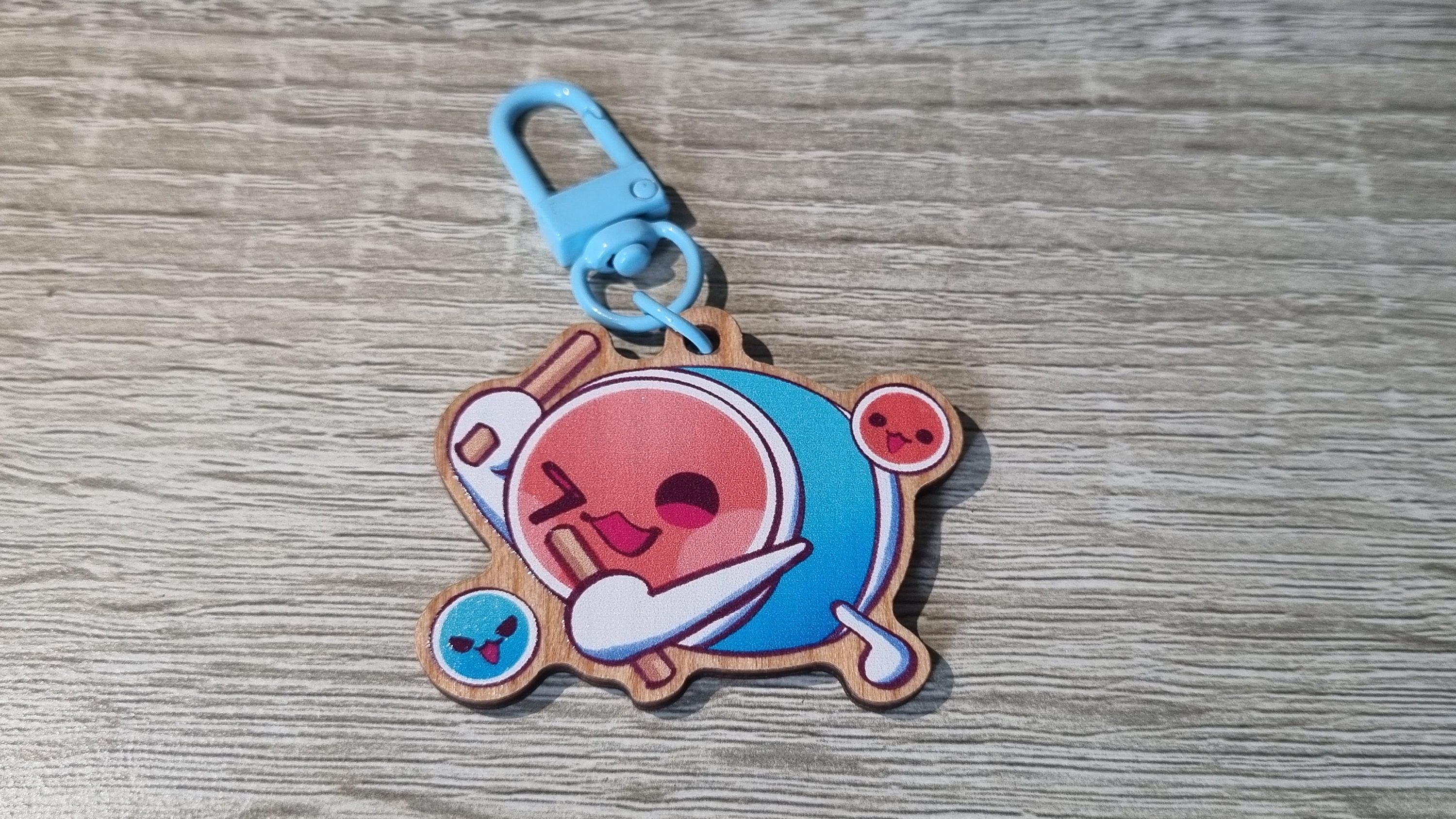 TAIKO: Don-chan Ka-chan Double Sided Wooden Keychains - Etsy
