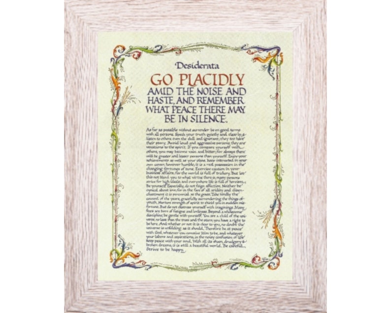 Desiderata Poem Go Placidly Amid the Noise and Haste and - Etsy UK