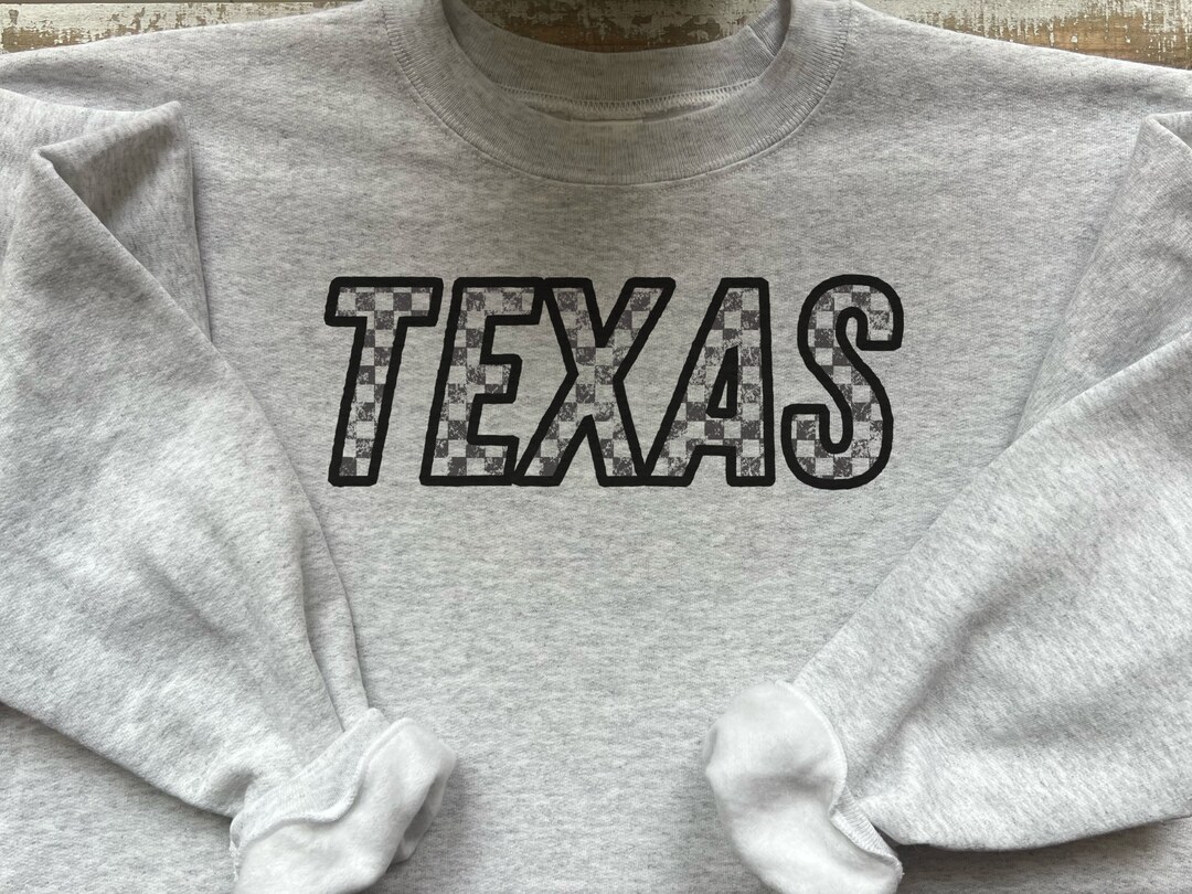 Checkered Texas Crewneck | Texas Hoodie, Trendy State Sweatshirt, Texas ...