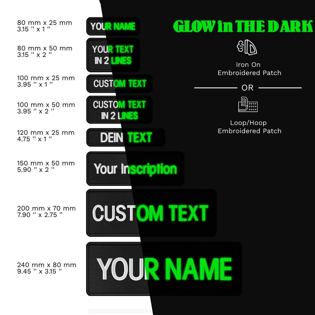 Custom Name Glow in the Dark Embroidered Name Patch Badge, Your ...