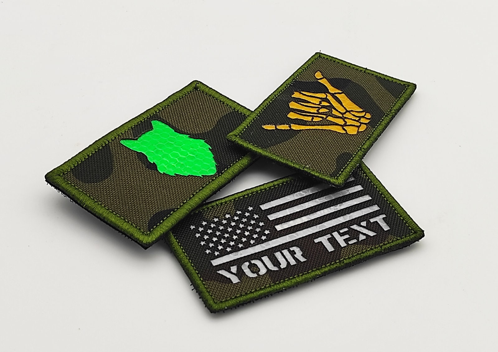 Skeleton Shaka Hang Loose IR Reflective Tactical Patch - Laser Cut ...