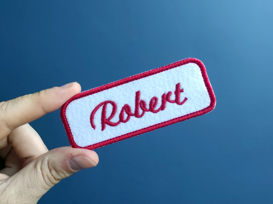 Custom Name Vintage Patch Embroidered Iron on Name Tag, Uniform Name Patch, Vintage Style Name ...