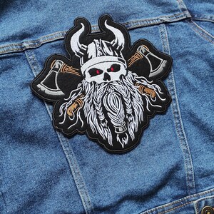 Odin Viking Large Back Patch for Custom Biker Vest, Embroidered Patch ...