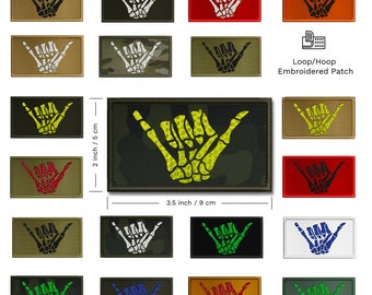 Skeleton Shaka Hang Loose Patch IR Combat ID Patch Military Patch ...