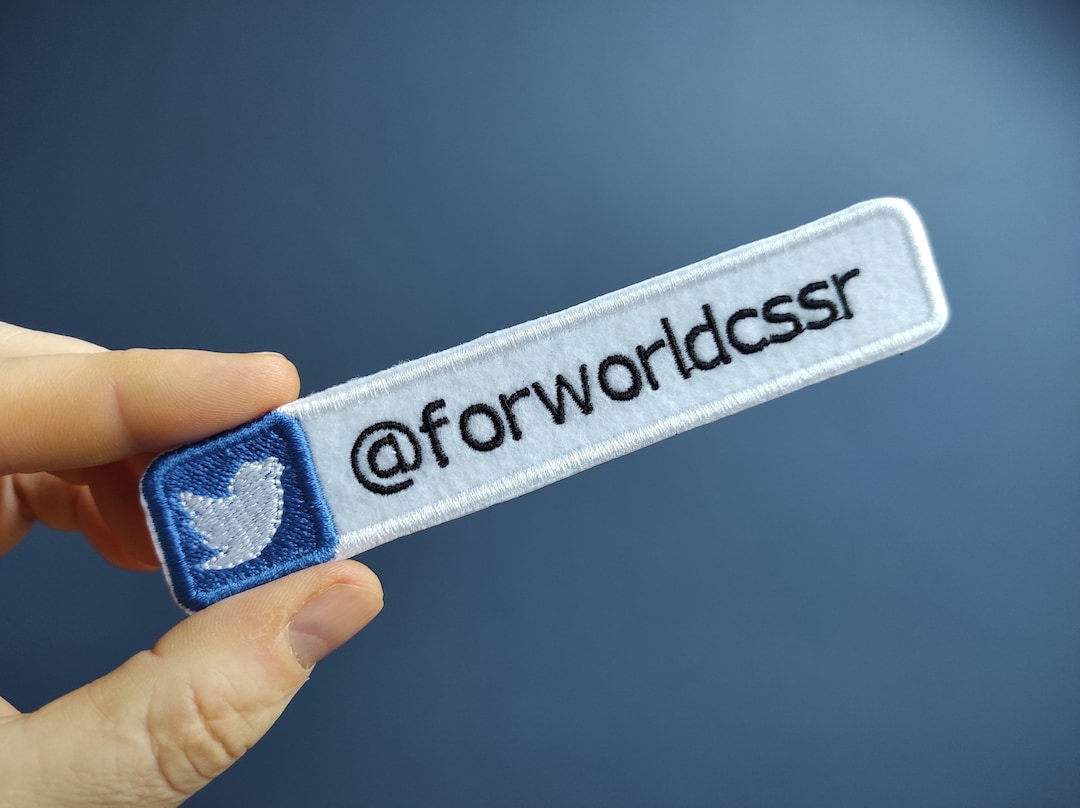 Twitter Logo Custom Name Tag Patch, Embroidered Social Media Badge - Etsy