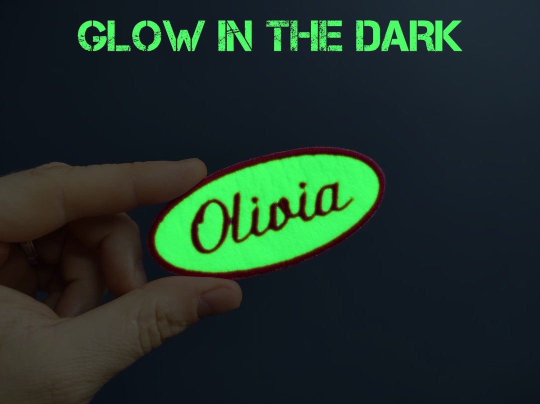 Glow in the Dark Custom Name Patch Embroidered Iron on Name Tag ...