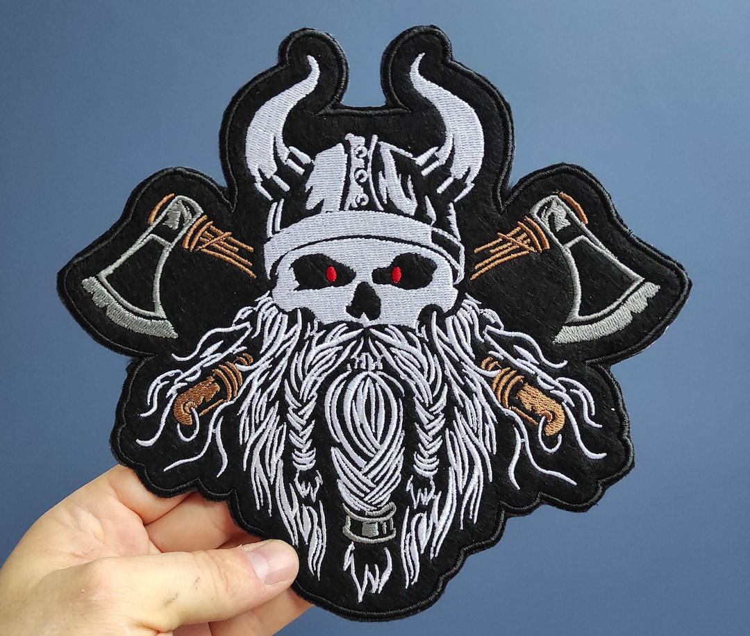 Odin Viking Large Back Patch for Custom Biker Vest, Embroidered Patch ...