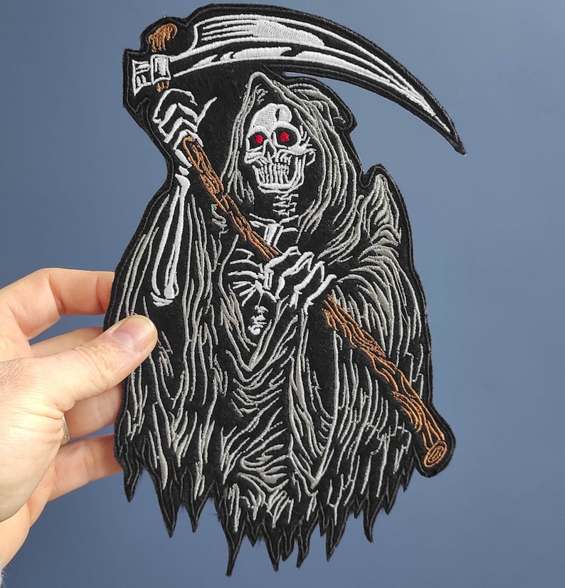 REAPER Large Back Patch for Custom Biker Vest Harley Davidson - Etsy