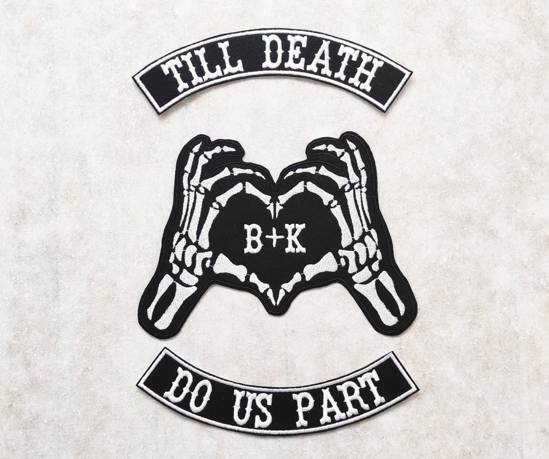 Custom Skeleton Hand Patch With Banner, Patch for Bridal Denim Jacket ...