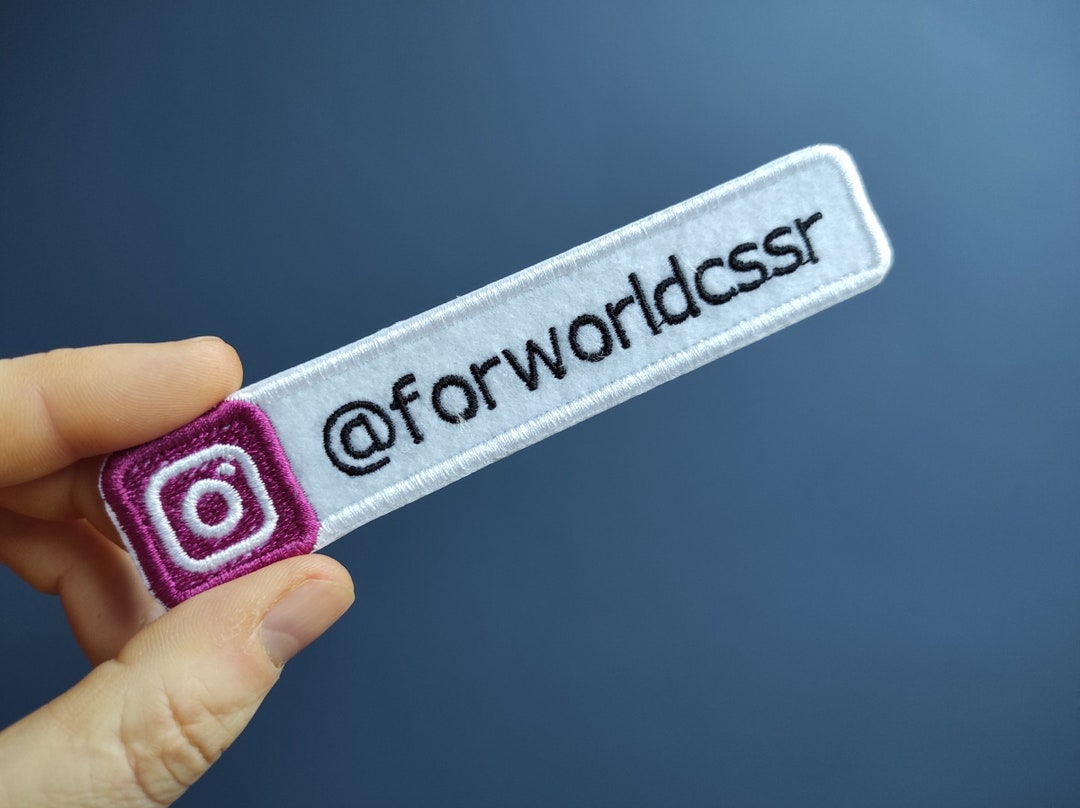 Instagram Name Tag Patch, Logo Custom Embroidered, Embroidered Social ...