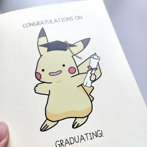 Derpy Ditto Pikachu Graduation - Premium Glossy Vinyl Stickers / Card ...