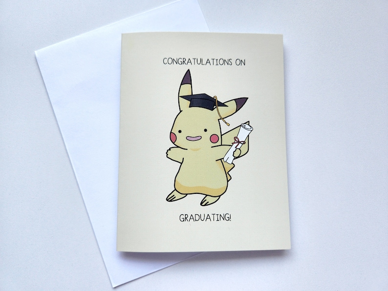 Derpy Ditto Pikachu Graduation Premium Glossy Vinyl Stickers - Etsy