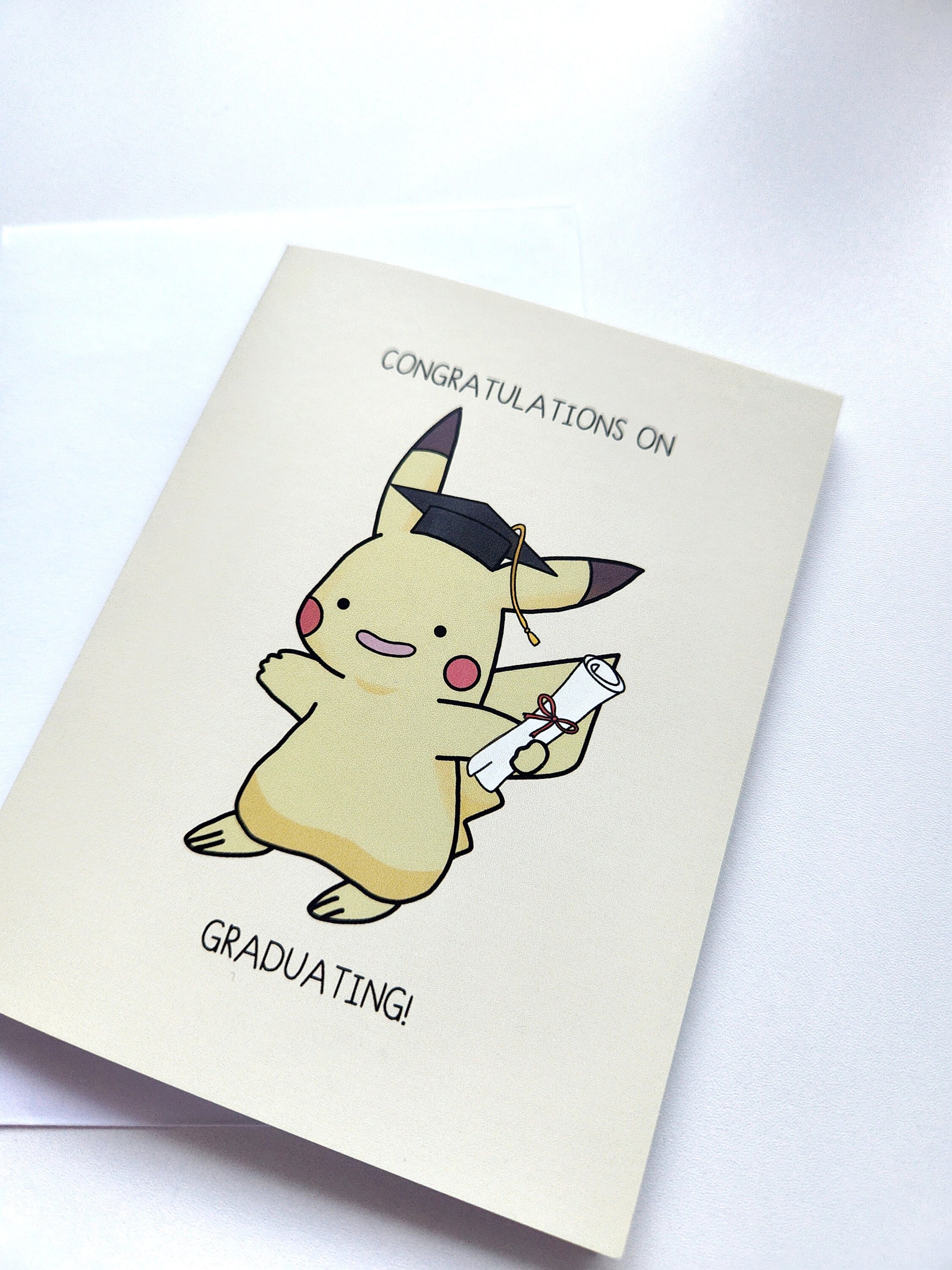 Derpy Ditto Pikachu Graduation Premium Glossy Vinyl Stickers / Card ...
