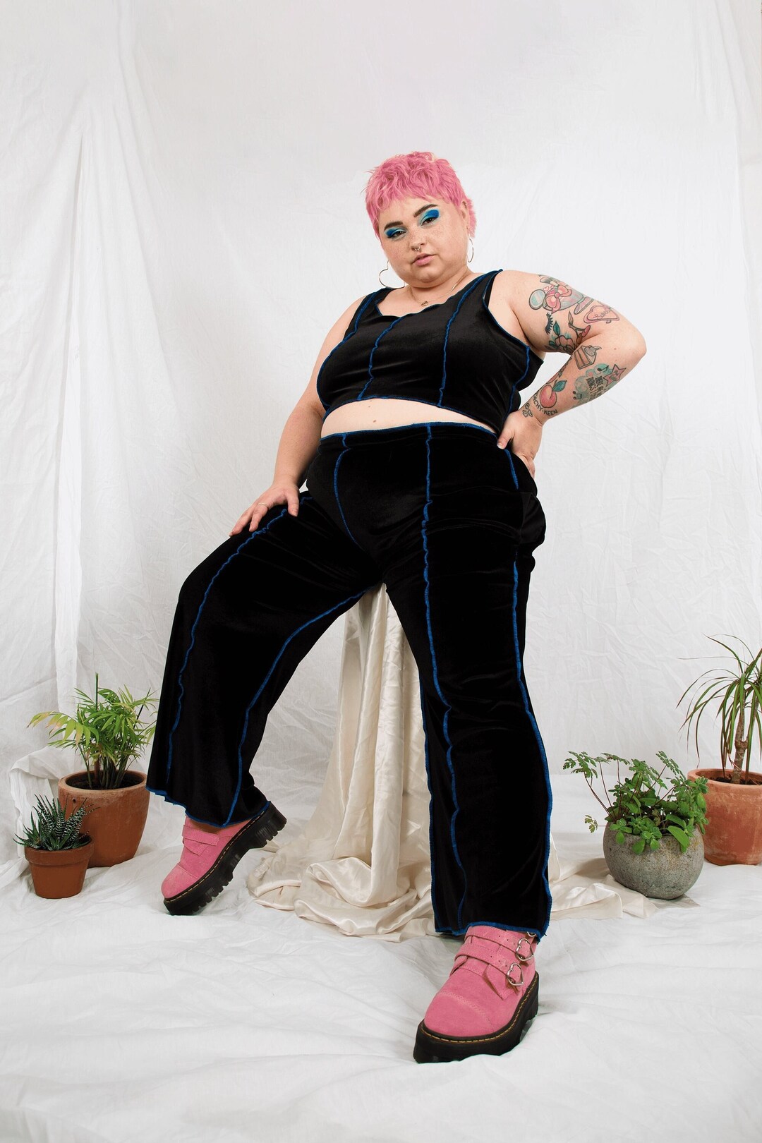 Upcycled Velvet Flares - Black - Etsy