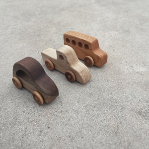 Handcrafted Wooden Mini CAR TRUCK & BUS Set Wooden Rolling Minimalist ...