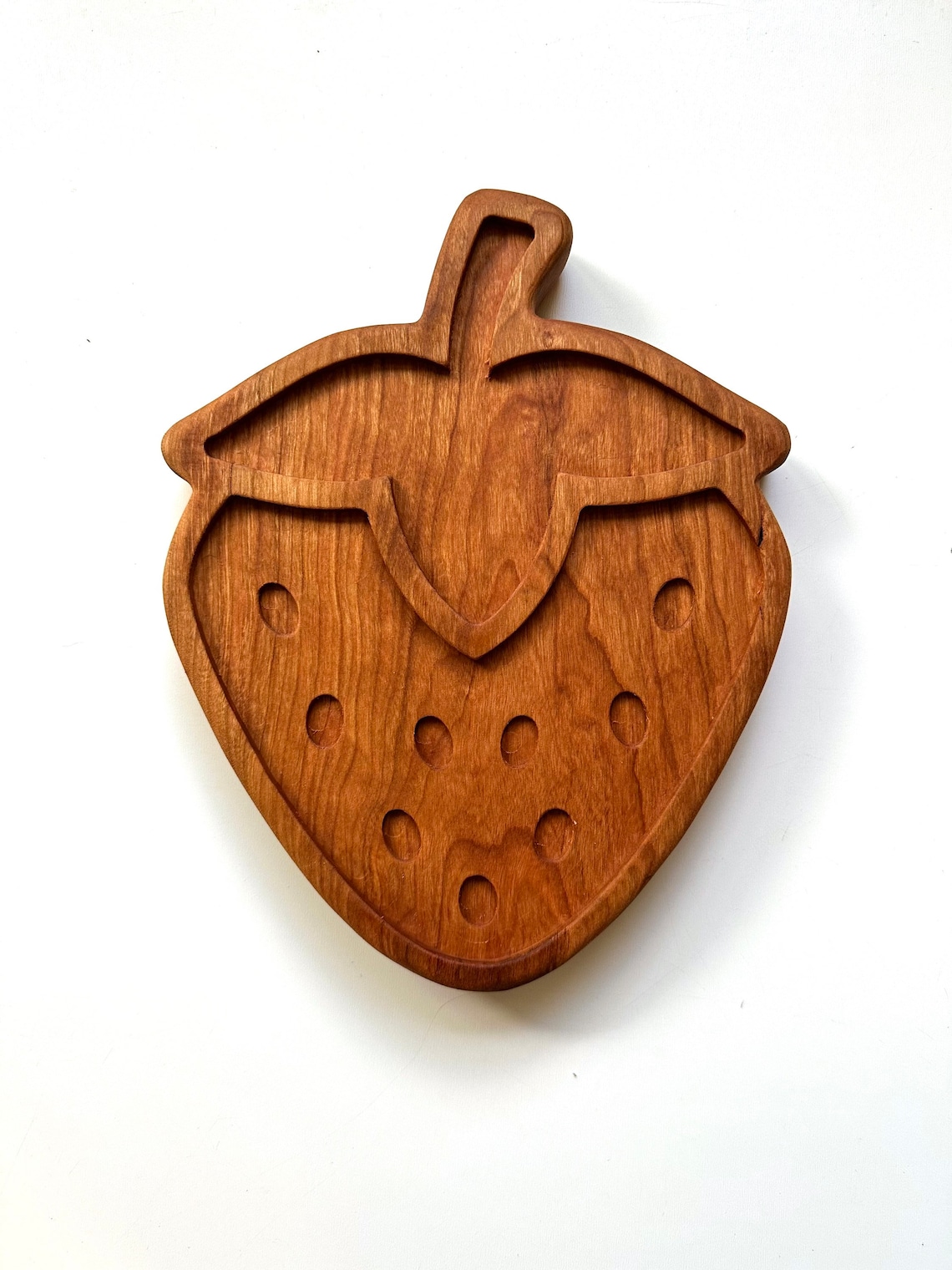 STRAWBERRY Cherry Wood Tinker Tray Board Sorting Homeschool Spring ...