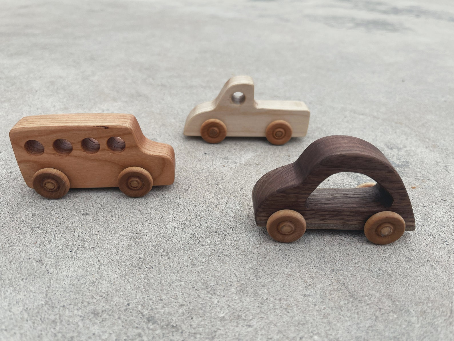 Handcrafted Wooden Mini CAR TRUCK & BUS Set Wooden Rolling - Etsy