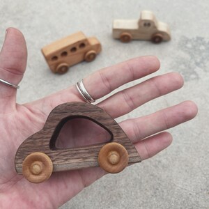 Handcrafted Wooden Mini CAR TRUCK & BUS Set Wooden Rolling Minimalist ...