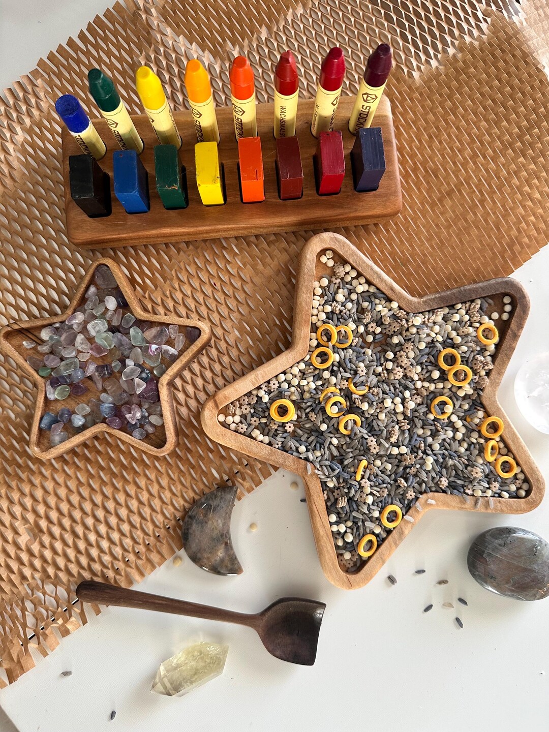 STARS Treasure Trays Sorting Board Play Dough Sensory Homeschool Winter ...
