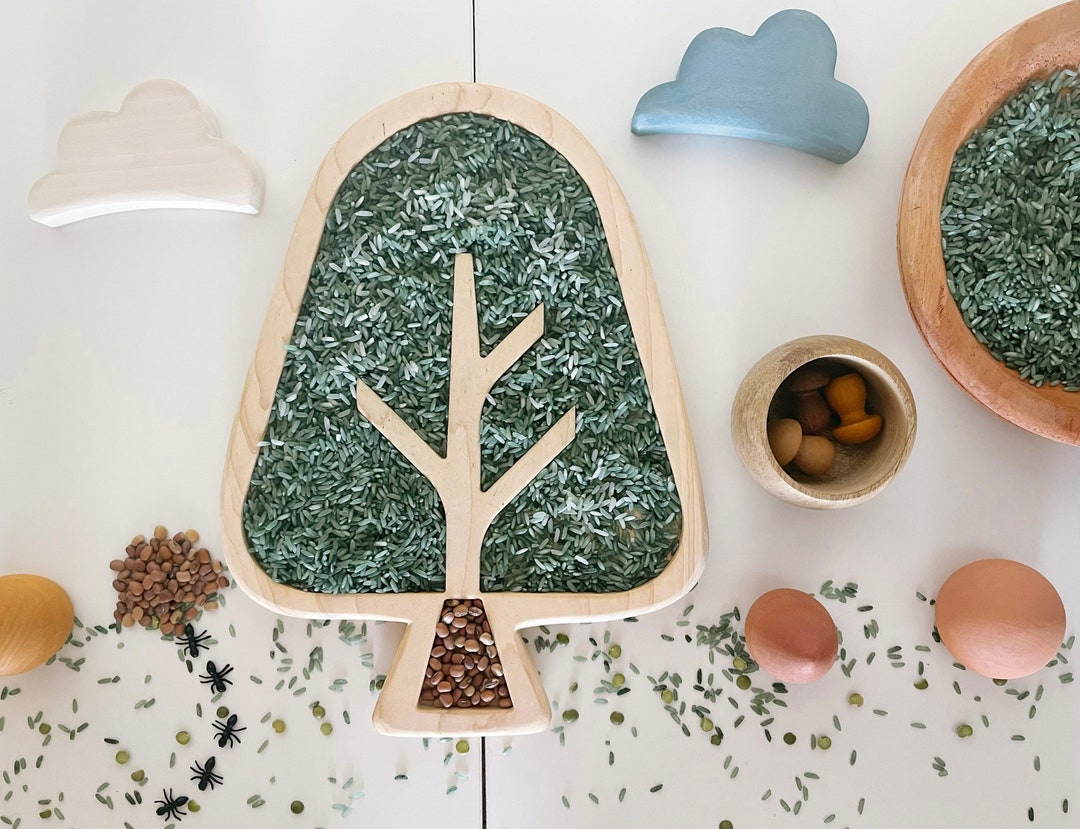 All Seasons Modern TREE Maple Wood Tinker Sensory Sorting TRAY ...