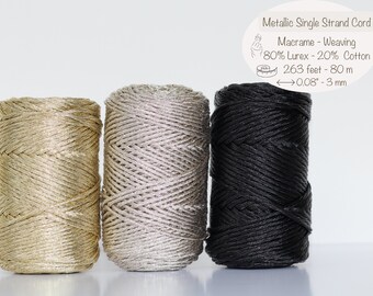3mm Single Strand Metallic Macrame Cord - Etsy