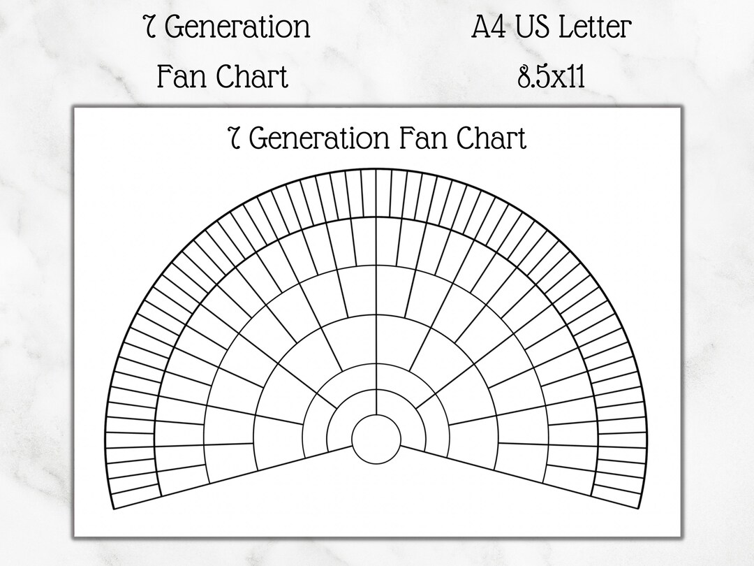 Heritage Organizer: 7 Generation Fan Chart - Printable Stationery ...
