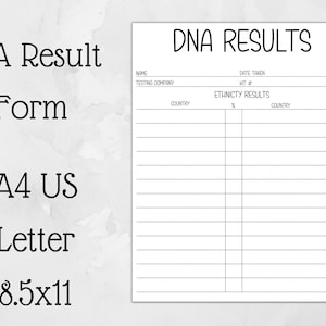 Genealogy DNA Result Printable Stationery Keep Your Ancestors ...