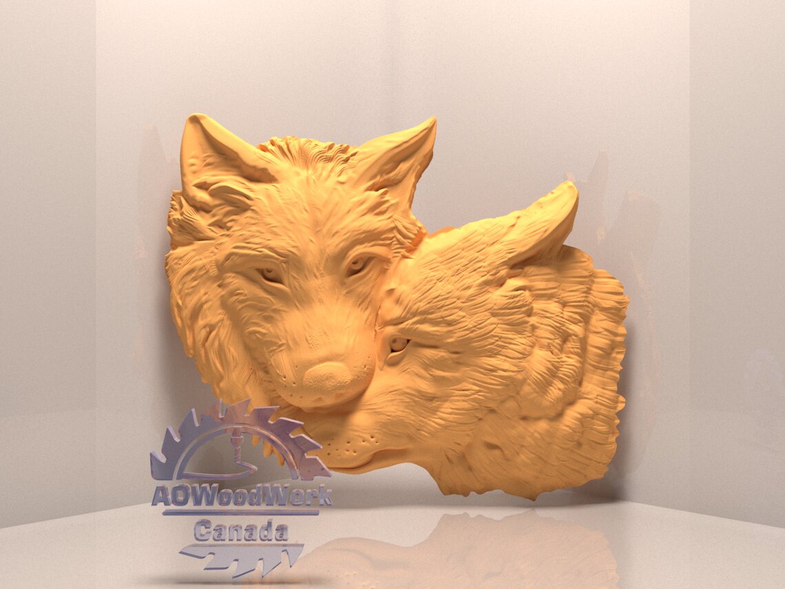 Wolves 3D STL Model,cnc Router Engraver,artcam,cnc Files,art,wood,wall ...