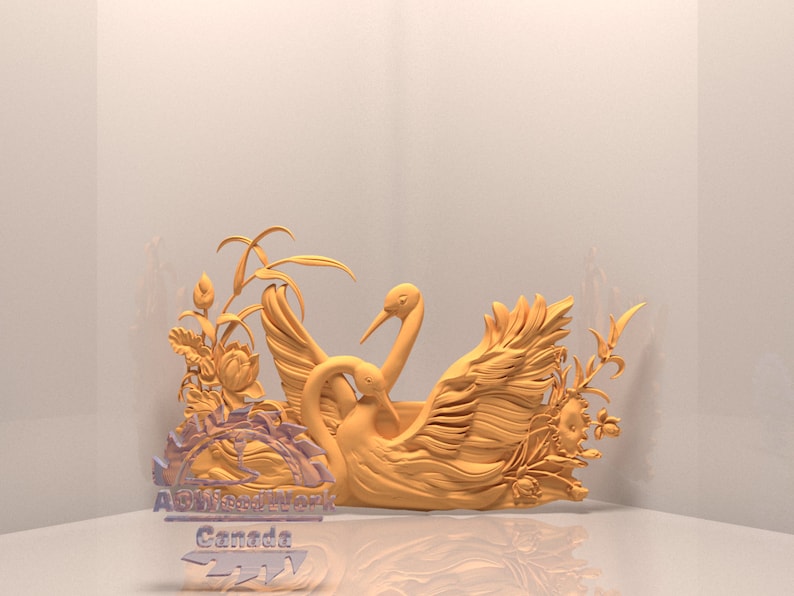 Swans Family, 3D, STL Model,love,cnc Router Engraver,artcam,cnc Files ...