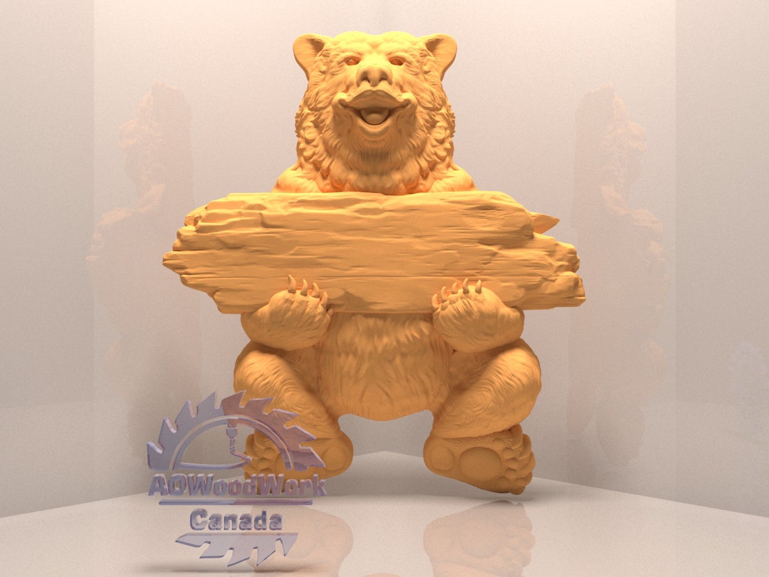 Big Bear STL, 3D Illusion, Engrave,digital Design File, CNC ...