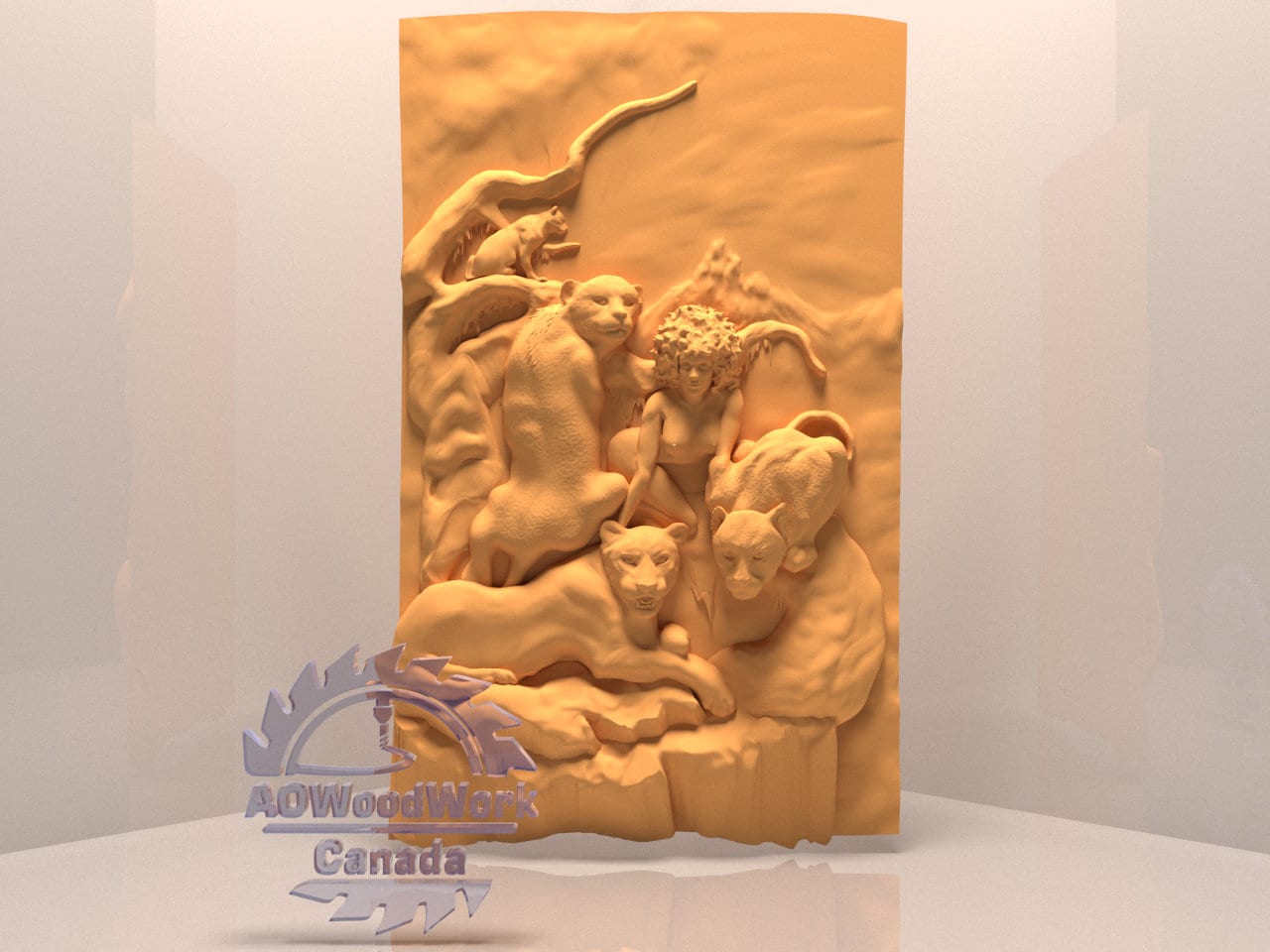 Cleopatra,tigers,hunting,gift,3d STL Model,cnc Router Engraver,artcam ...