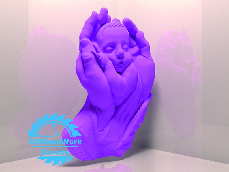 Born Baby 3D, Baby Shower Decor, 3D STL Model,cnc Router Engraver ...