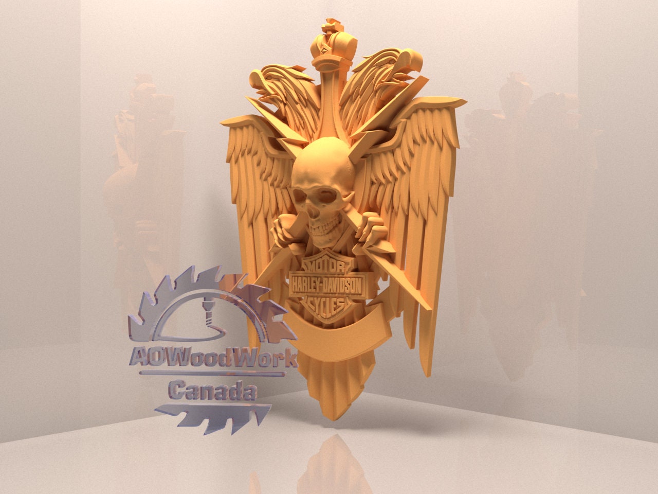 Cherep, Skelet, Nevermore,motorbike, Halloween for Cnc, 3D Stl Model ...