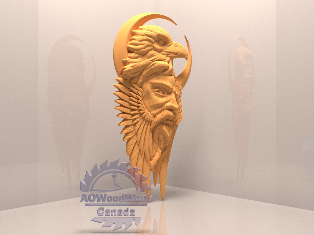 Forest Men With Eagle, 3D STL Model, CNC Router Engraver, Artcam ...