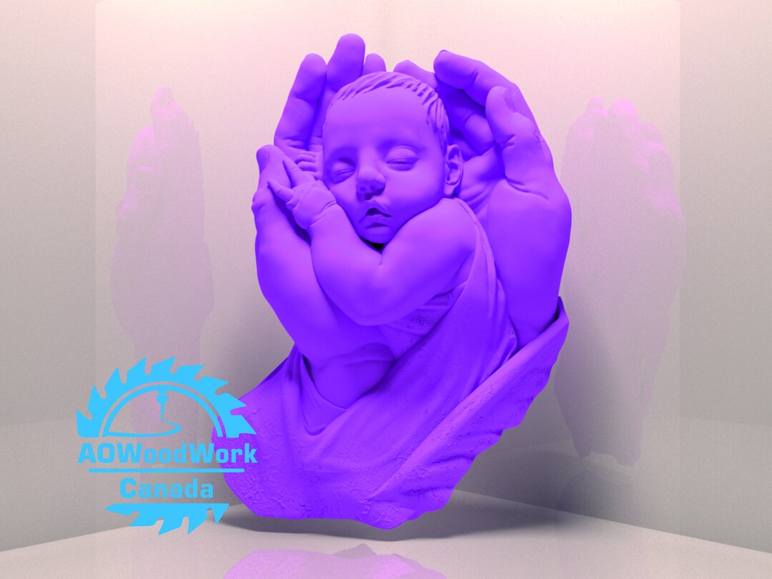 Born Baby 3D, Baby Shower Decor, 3D STL Model,cnc Router Engraver ...