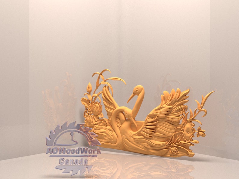 Swans Family, 3D, STL Model,love,cnc Router Engraver,artcam,cnc Files ...