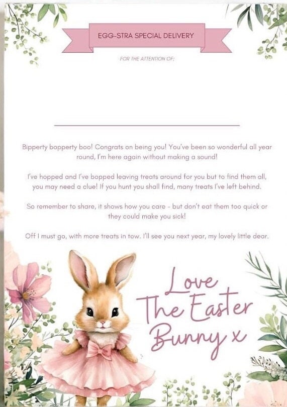Easter Bunny Certificate, Egg-stra Special Delivery, Easter Bunny ...