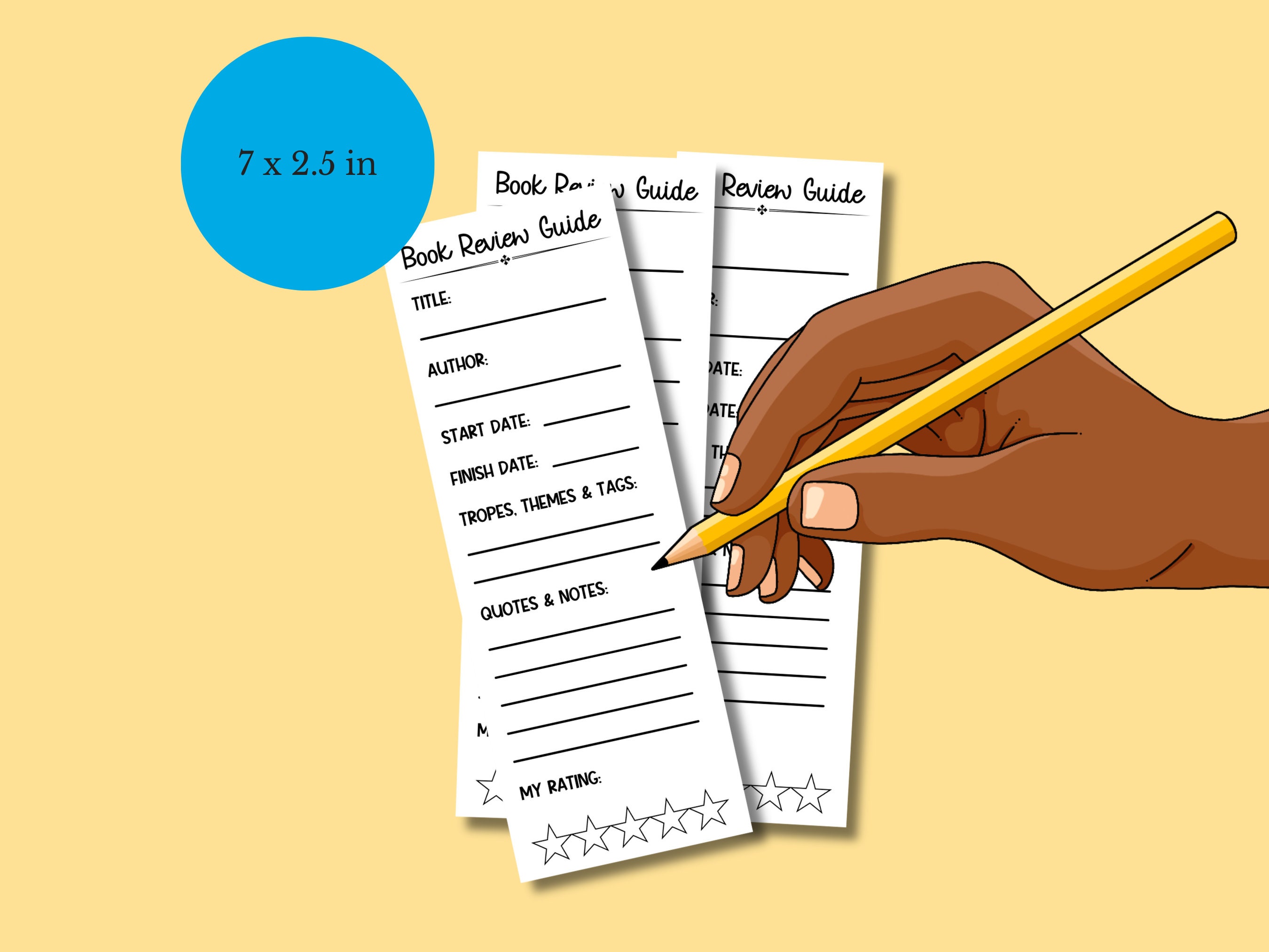 Printable Book Review Bookmark, Reading Tracker Bookmarks for Book Club ...