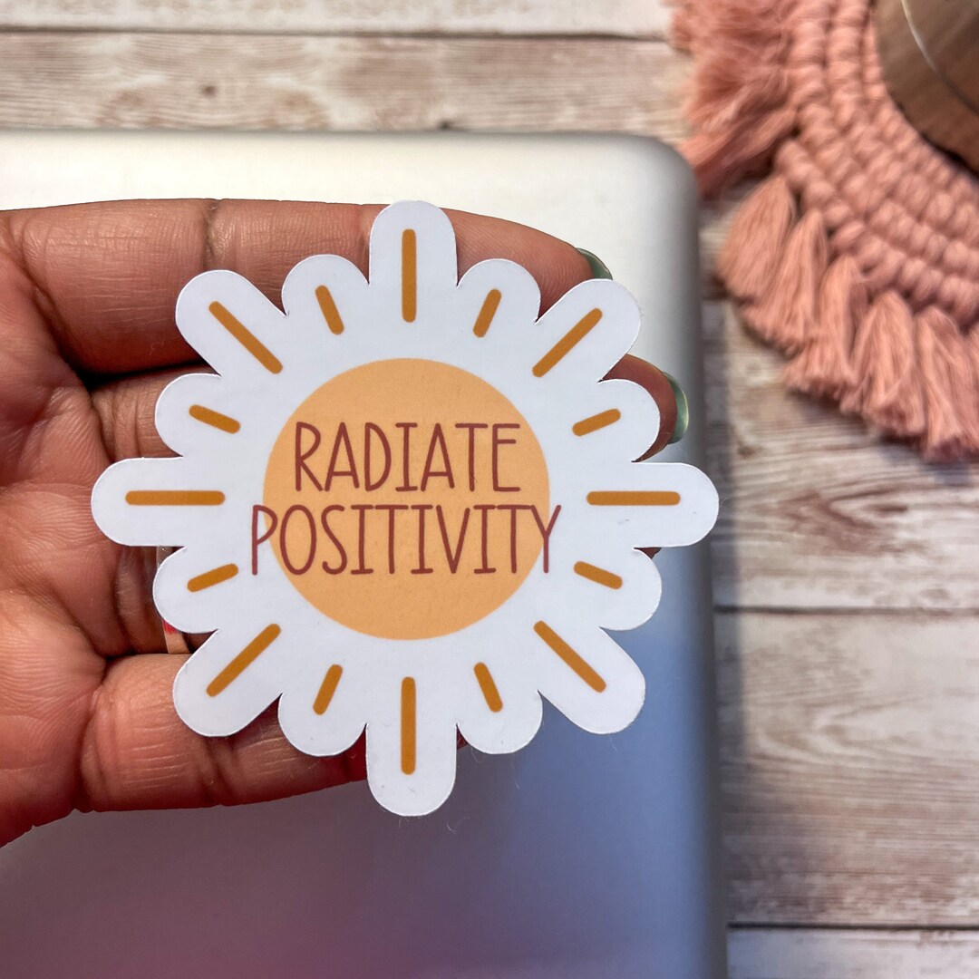 Radiate Positivity Waterproof Sun Sticker Motivational Sun - Etsy