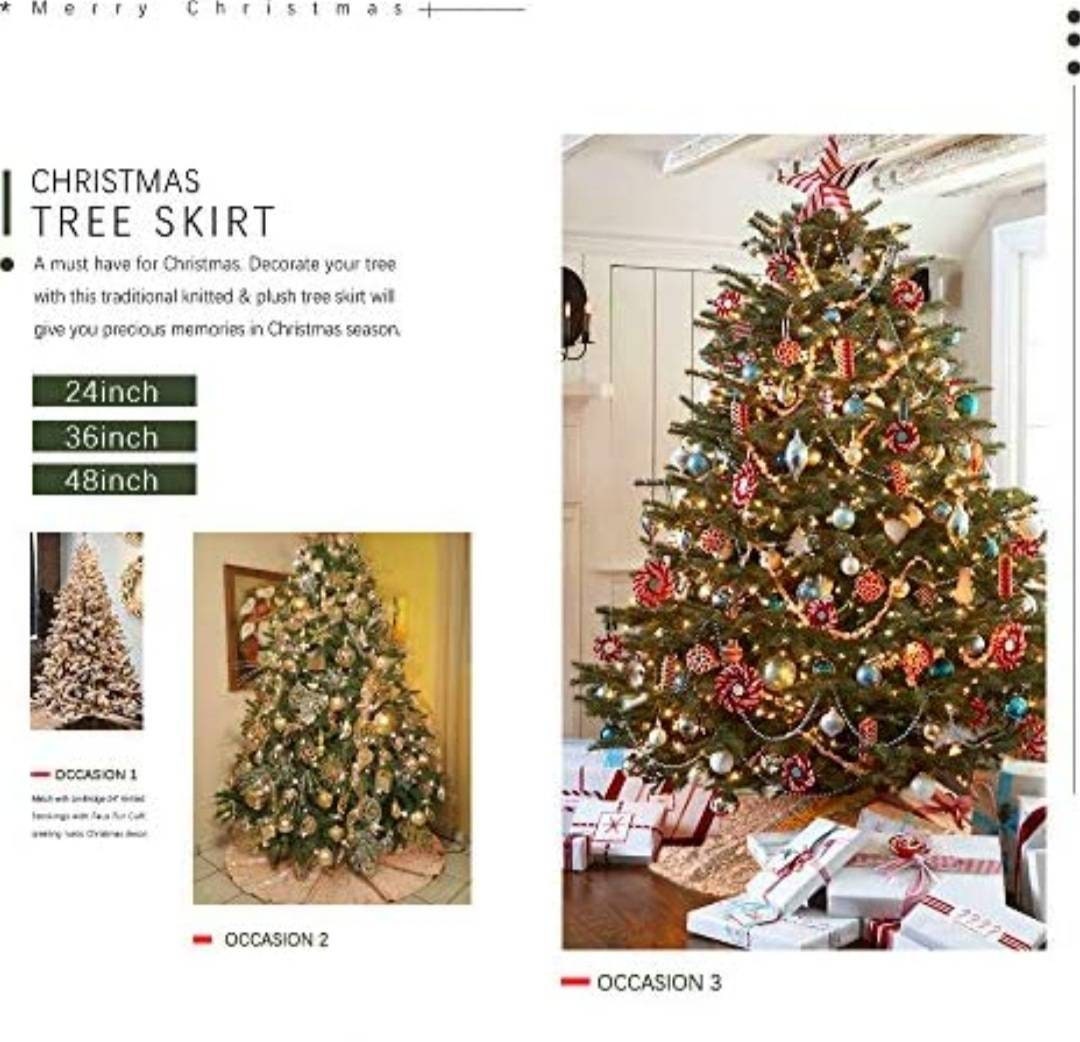 Sparkly Sequin Tree Skirt Rose Gold Round 48 Inch, Christmas ...