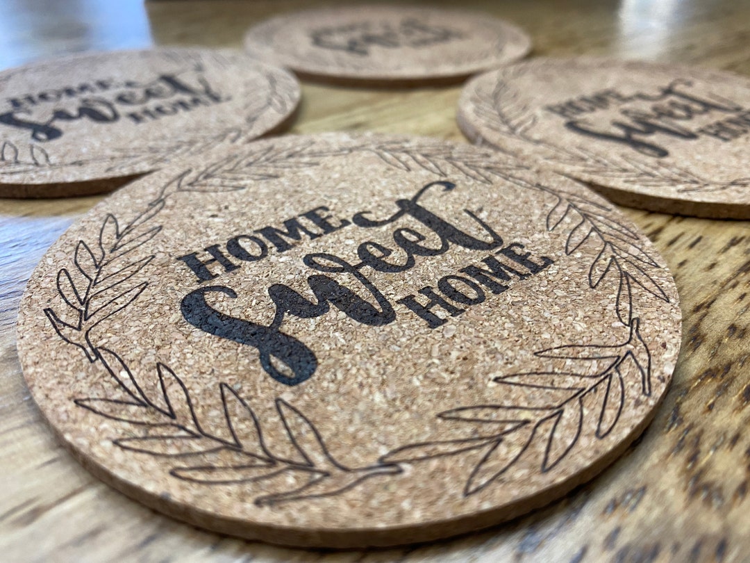 Laser Engraved Cork Coasters Cork Coasters Bar Coasters - Etsy