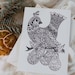 Zentangle Greeting Card 5x7 Hand Drawn Partridge in a Pear - Etsy
