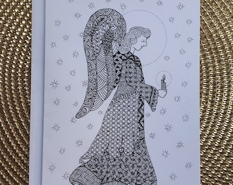 Zentangle, Greeting Card 5x7, Hand Drawn, Partridge in a Pear Tree ...