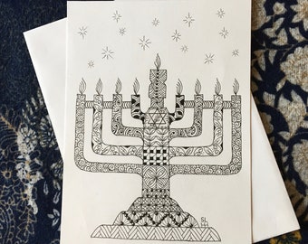 Zentangle Greeting Card 5x7 Hand Drawn Snow Flake Winter - Etsy
